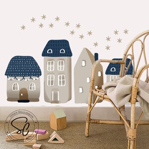 House Wall Decal, Peel and Stick Decals, Boho Houses Wall Sticker ...
