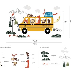 Bus Wall Decal, Baby Nursery Wall Stickers, Large Wall Decal, Woodland ...