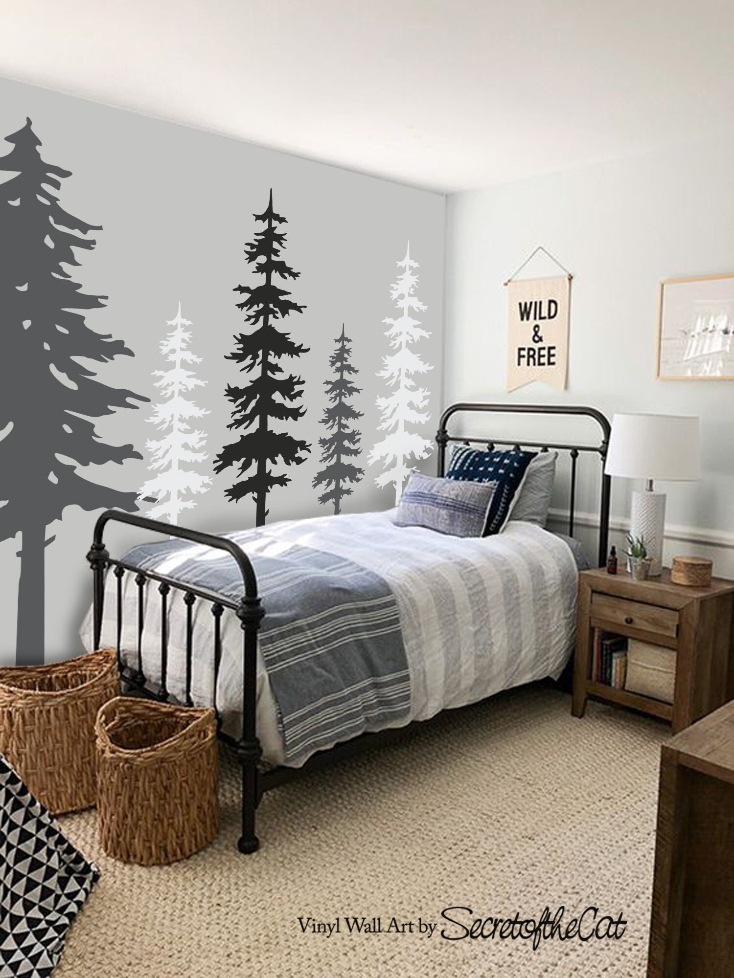 Wall Decals Nursery Pine Tree Forest Wall Decalstree Wall - Etsy