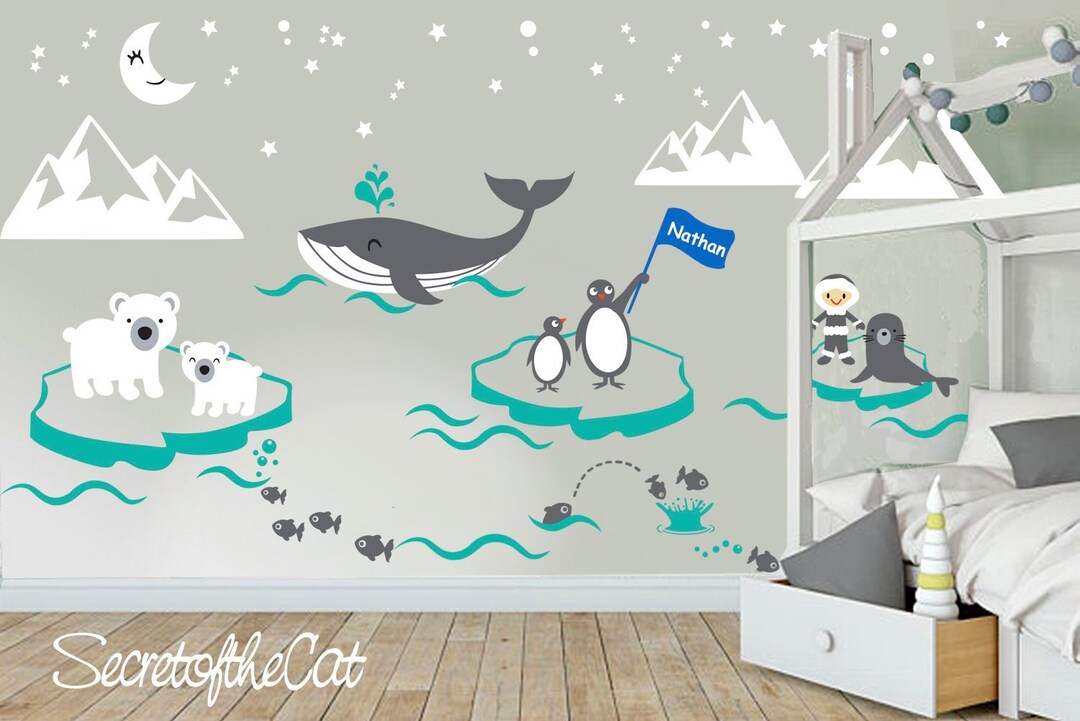 Arctic Animals Decal - Nursery Wall Decal -nursery Decor -polar Bear ...