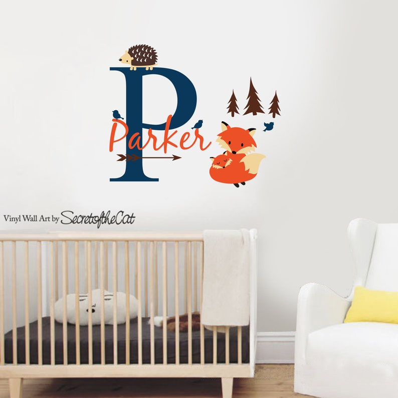 Personalized Wall Decal Names Wall Decals Fox Name - Etsy