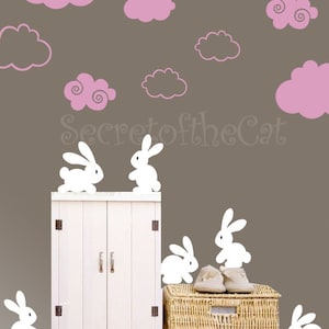 Rabbit Wall Decal / Wall Decal Nursery/ Rabbits Wall Decal / Shapes ...