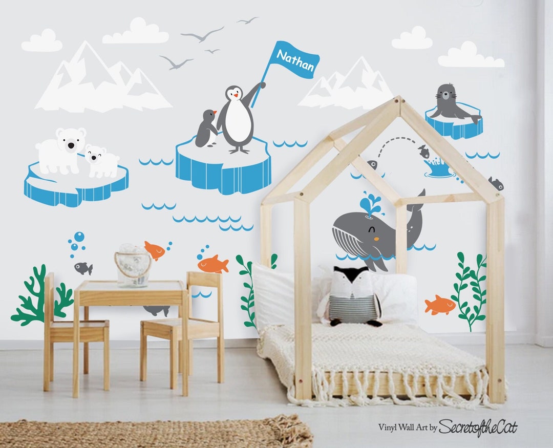 Arctic Animals Decal - Nursery Wall Decal -nursery Decor -polar Bear ...