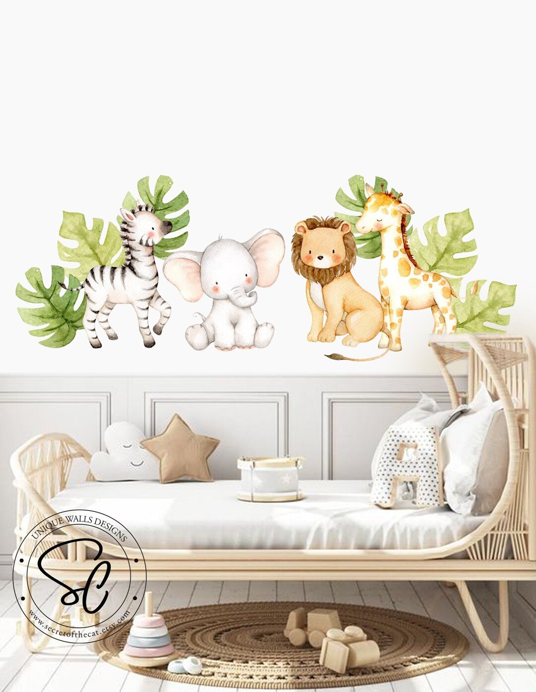 Safari Animals Stickers ,jungle Animals, Nursery Decals, Kids Room ...