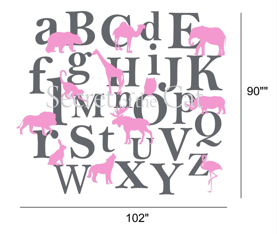 Kids Alphabet vinyl decal ABC decal A to Z letters | Etsy