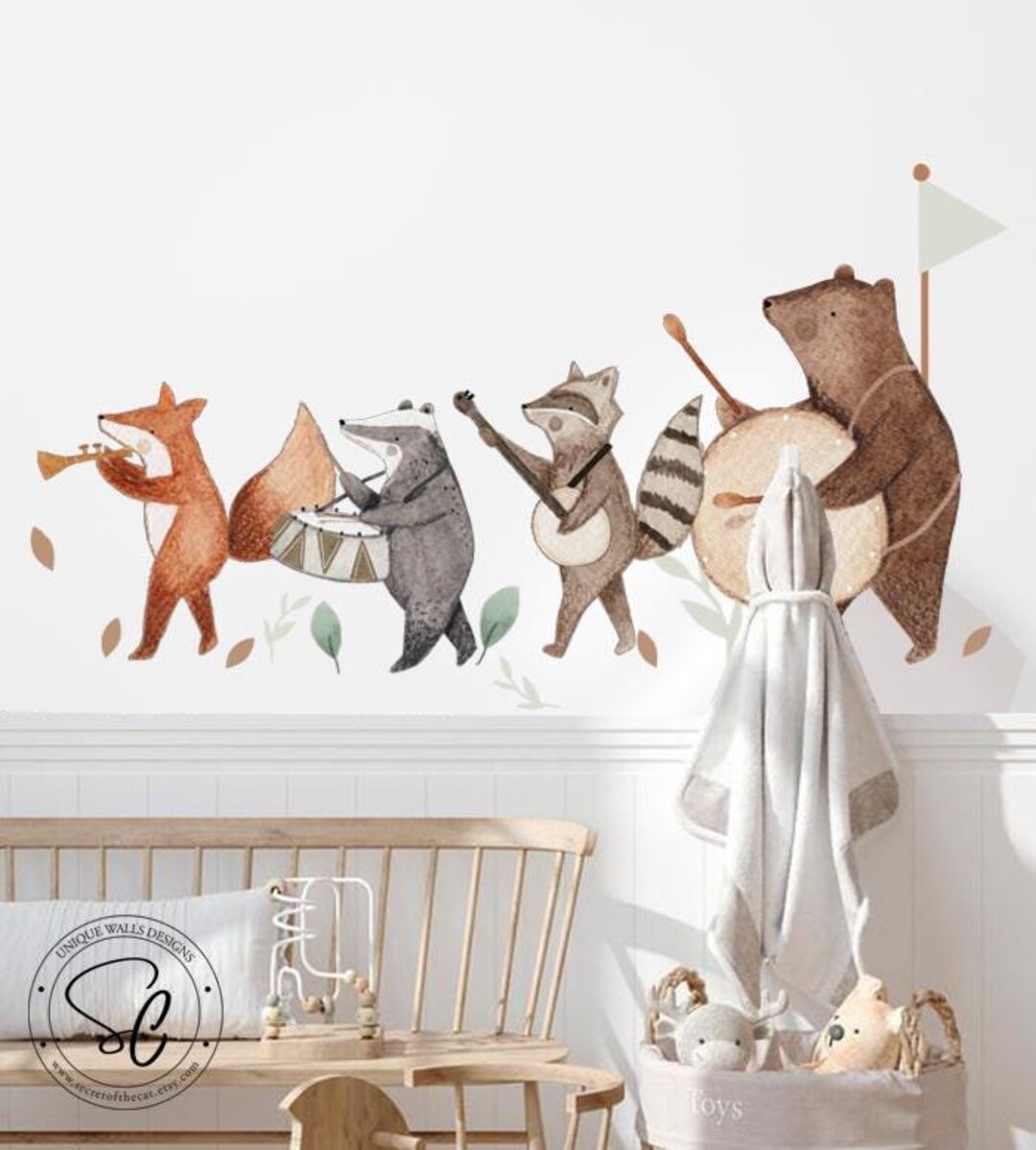Woodland Animals Stickers ,forest Nursery,nursery Decals, Kids Room ...