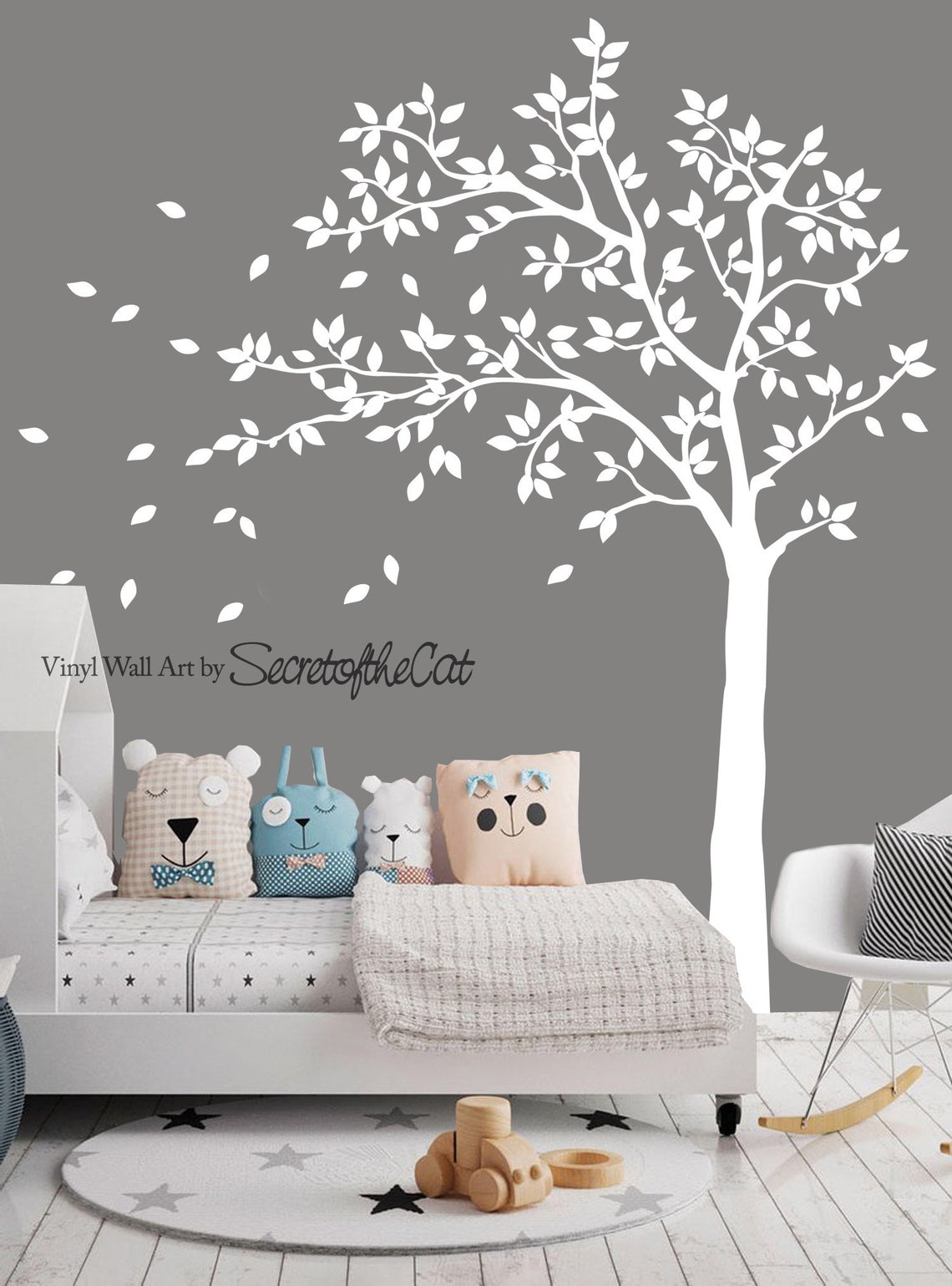 White Tree Wall Decal / White Tree Decal / Wall Decal | Etsy