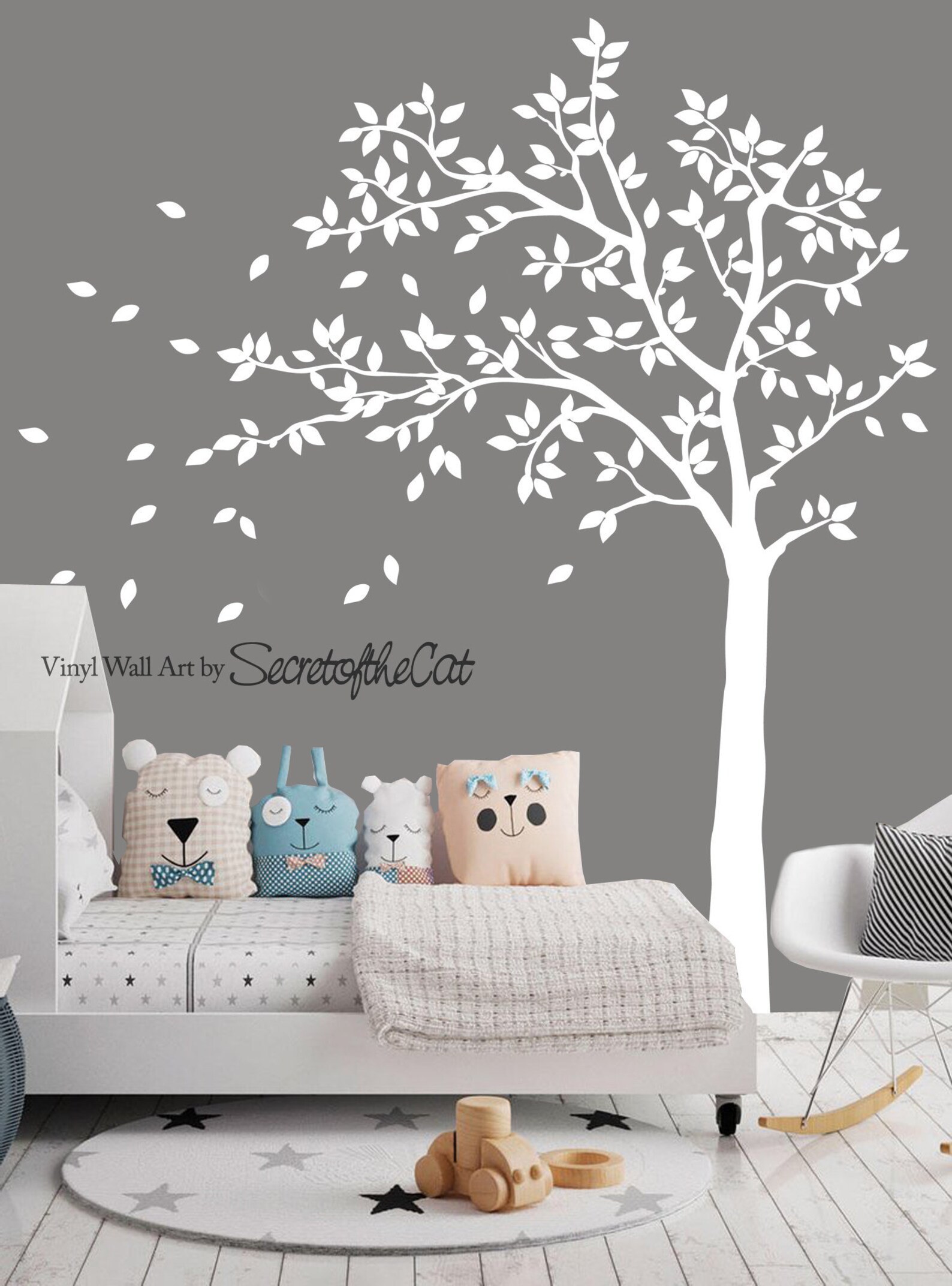 White Tree Wall Decal / White Tree Decal / Wall Decal | Etsy