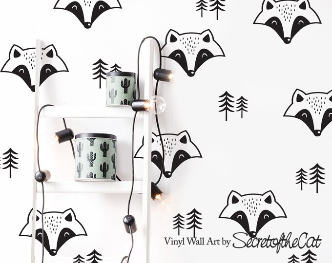 Arctic Fox Wall Decal, Polar Fox Sticker, Watercolor Wall Sticker ...