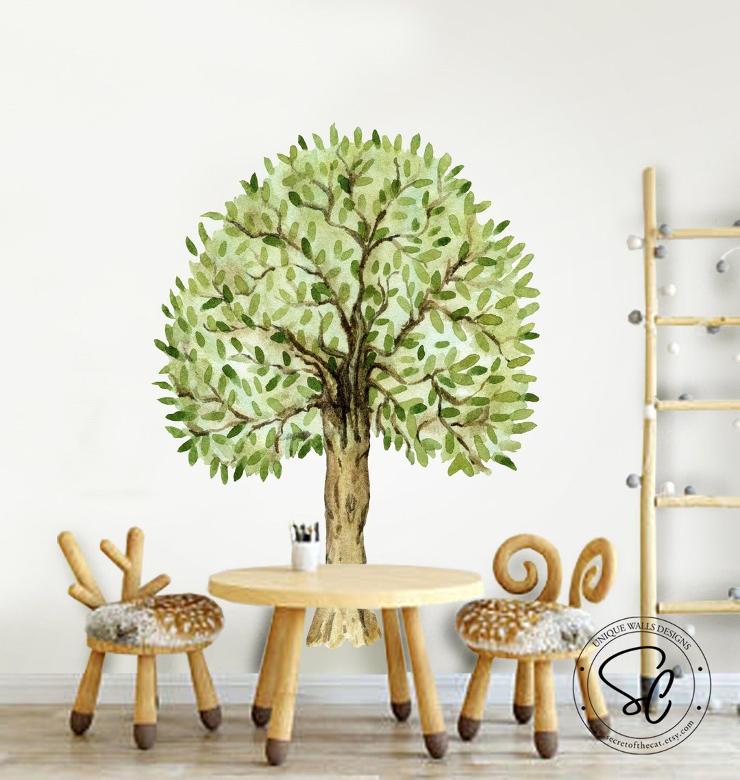 Tree Wall Mural, Tree Wall Decals,forest Nursery, Nursery Decals, Kids ...