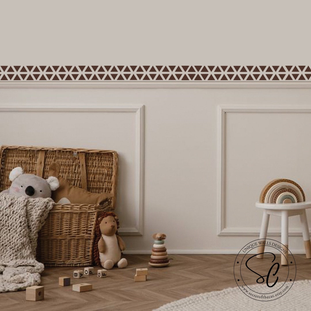 Geometric Room Border, Abstract Shapes Wall Decal, Modern Art Wall ...