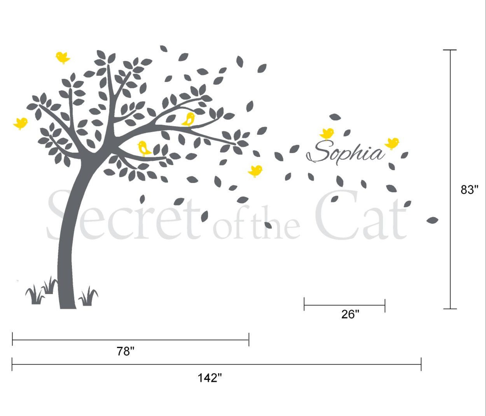 Nursery Wall Decal. Cute Garden Tree Wall Decal With Custom - Etsy