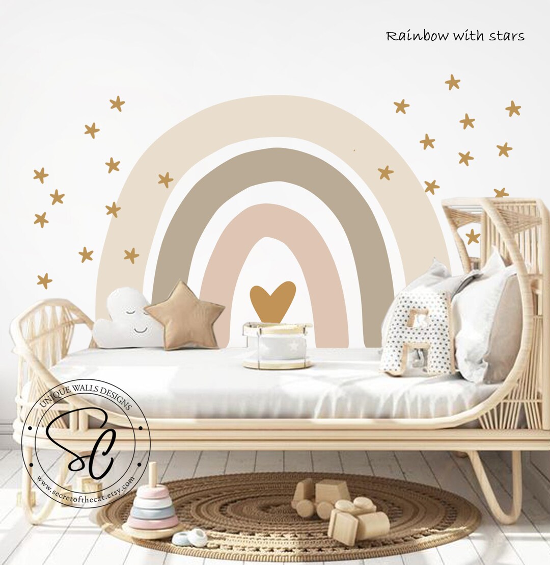 Rainbow Wall Sticker, Rainbow Wall Decal, Peel and Stick Rainbow ...