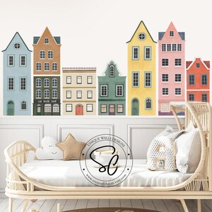 House Wall Decal, Peel and Stick Decals, Boho Houses Wall Sticker ...