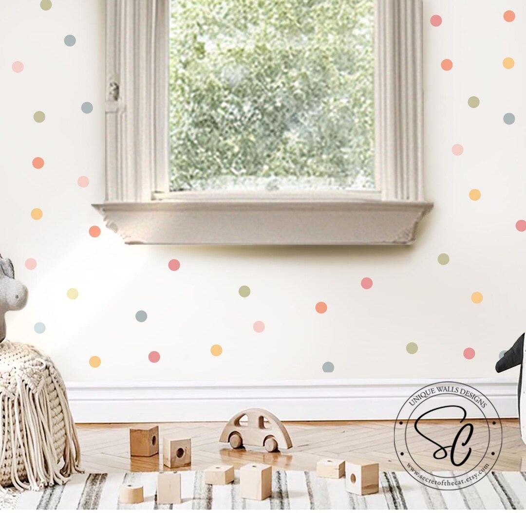 Neutral Polka Dot Wall Decals, Nursery Decor, Dots Set (60 Dots) - Etsy