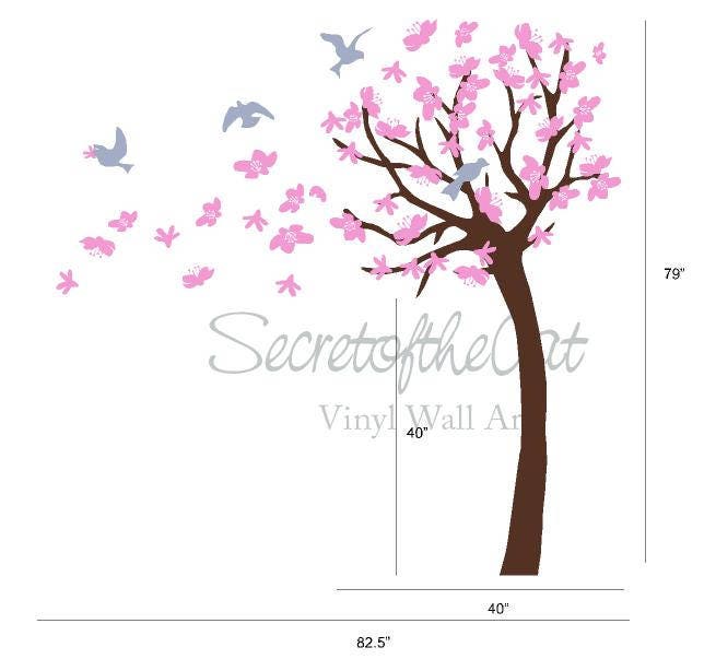 Cherry Blossom Tree Wall Decal - Nursery Wall Art - Etsy