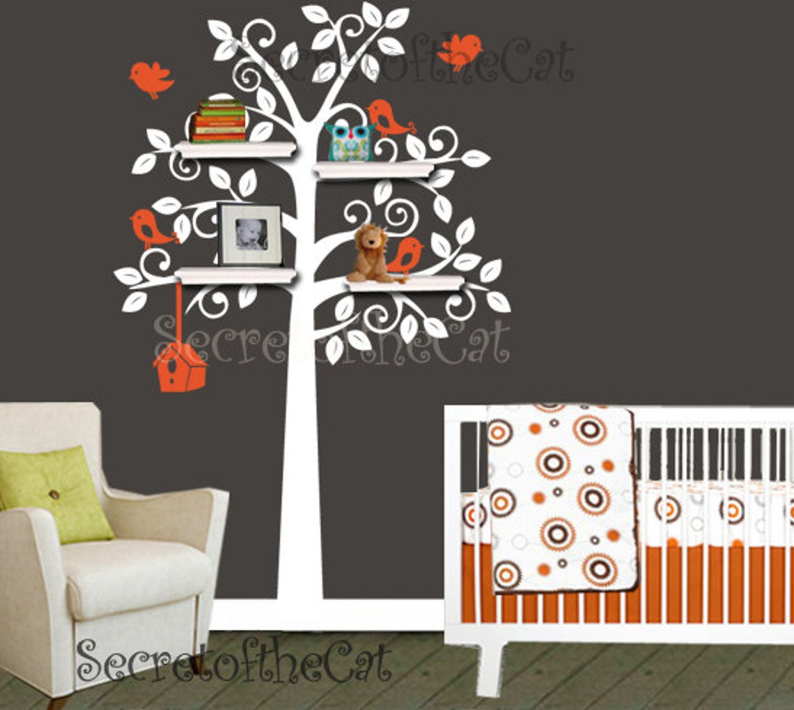 White Tree Decal Nursery Wall Decal Wall Decal Nursery Tree | Etsy