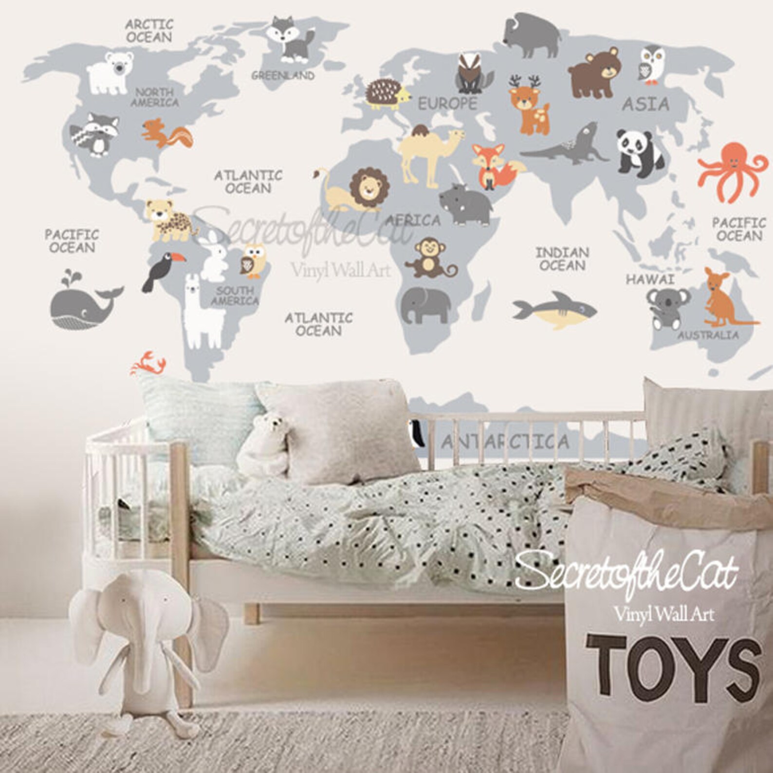 World Map Decal Map Decal World Map Children Wall Decal - Etsy