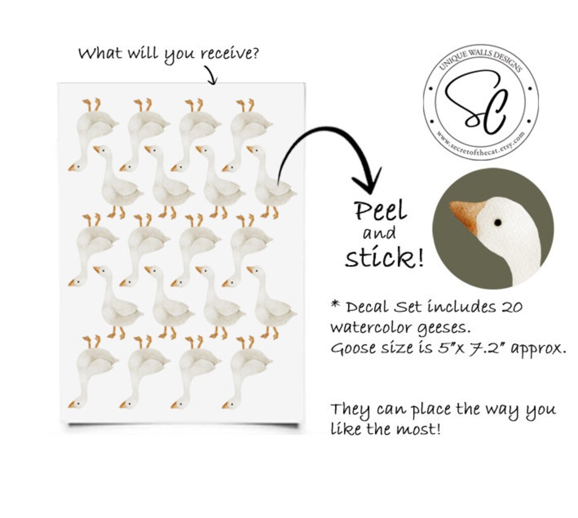 Goose Stickers, Geese Kit for Nursery, Geese Wall Decor, Baby Wall ...