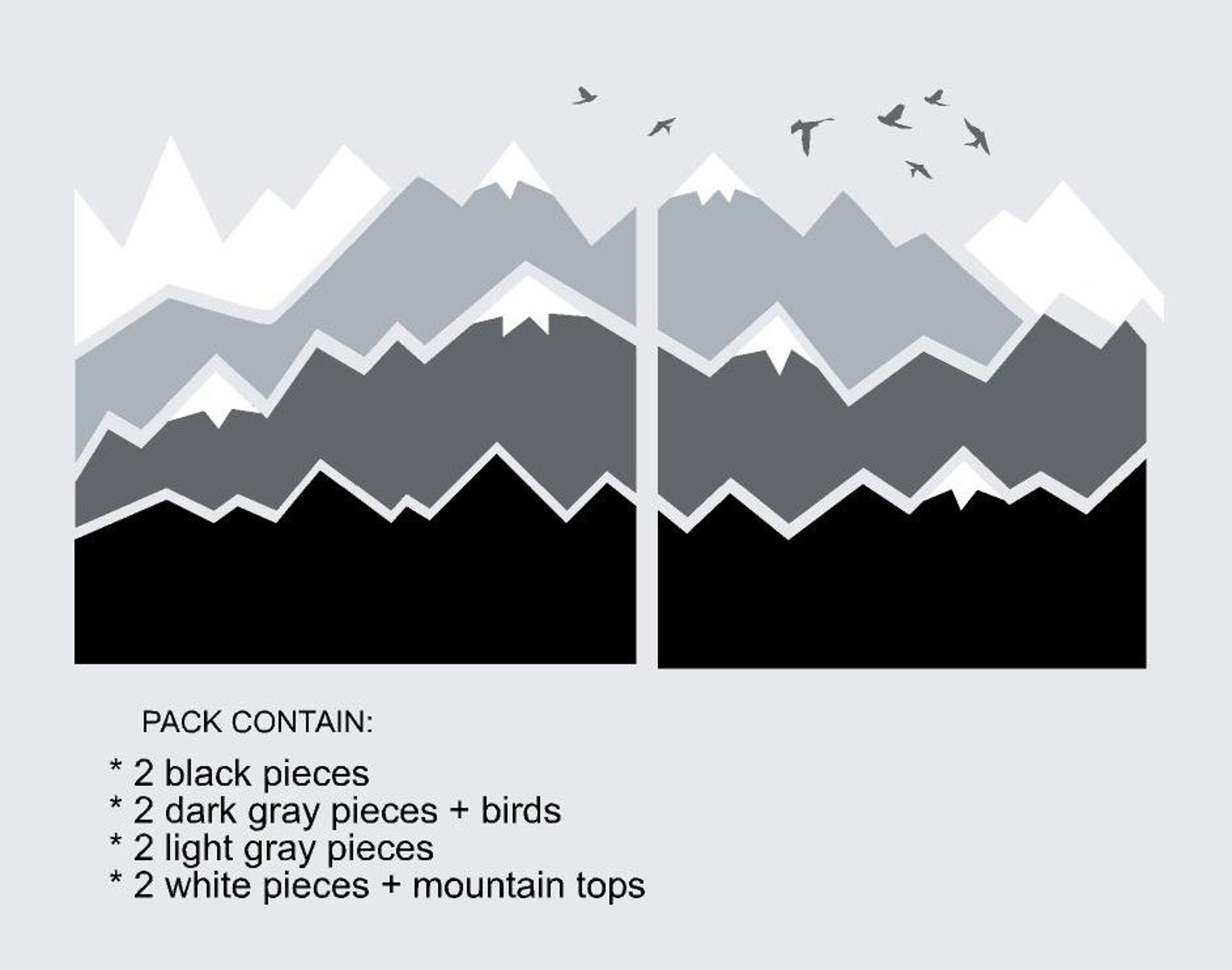 Mountain Wall Sticker Mountain Wall Decal Mountains Sticker - Etsy