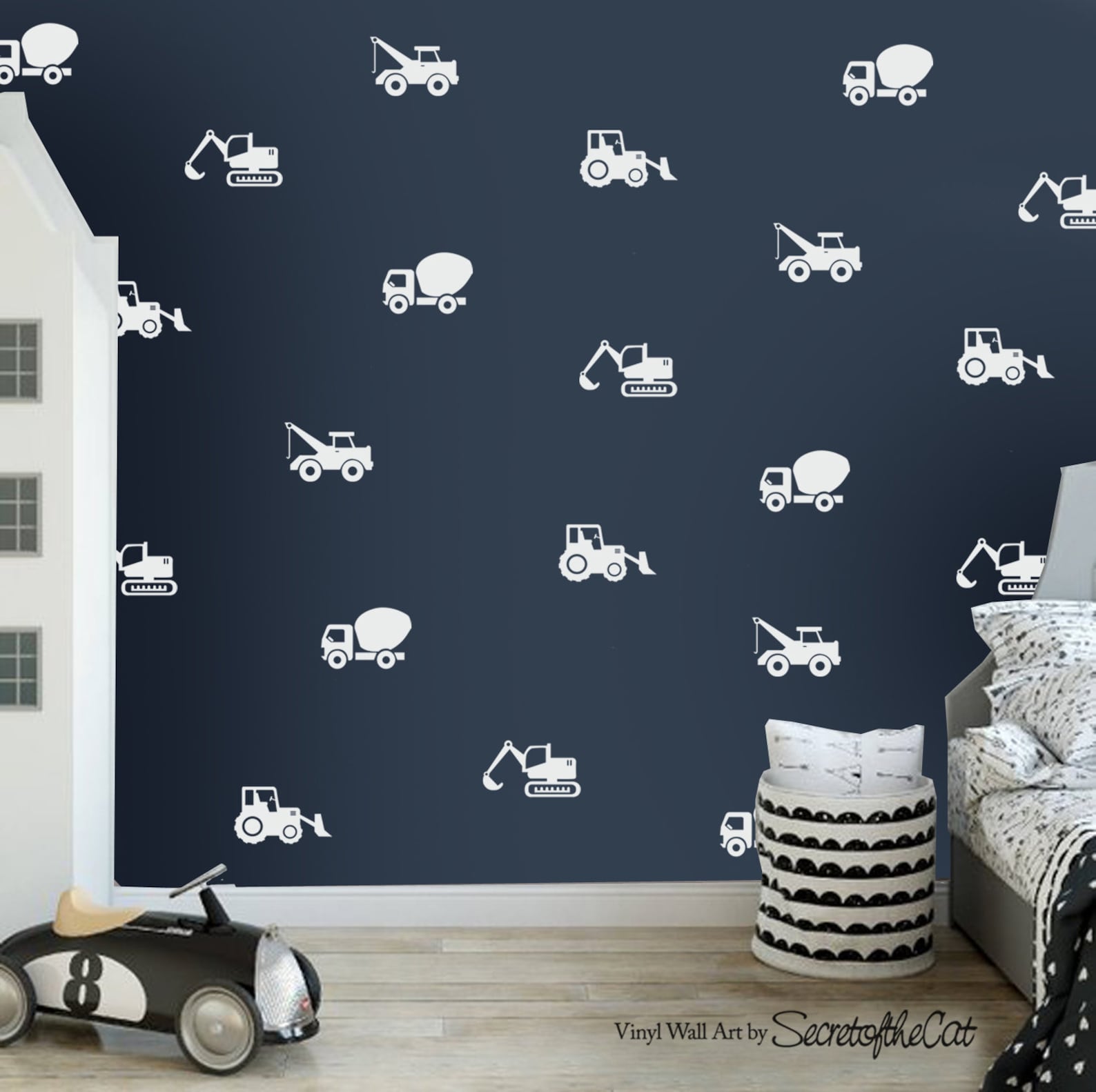 Construction Trucks Wall Decals - Vinyl Wall Decals, Wall Decor, Trucks ...
