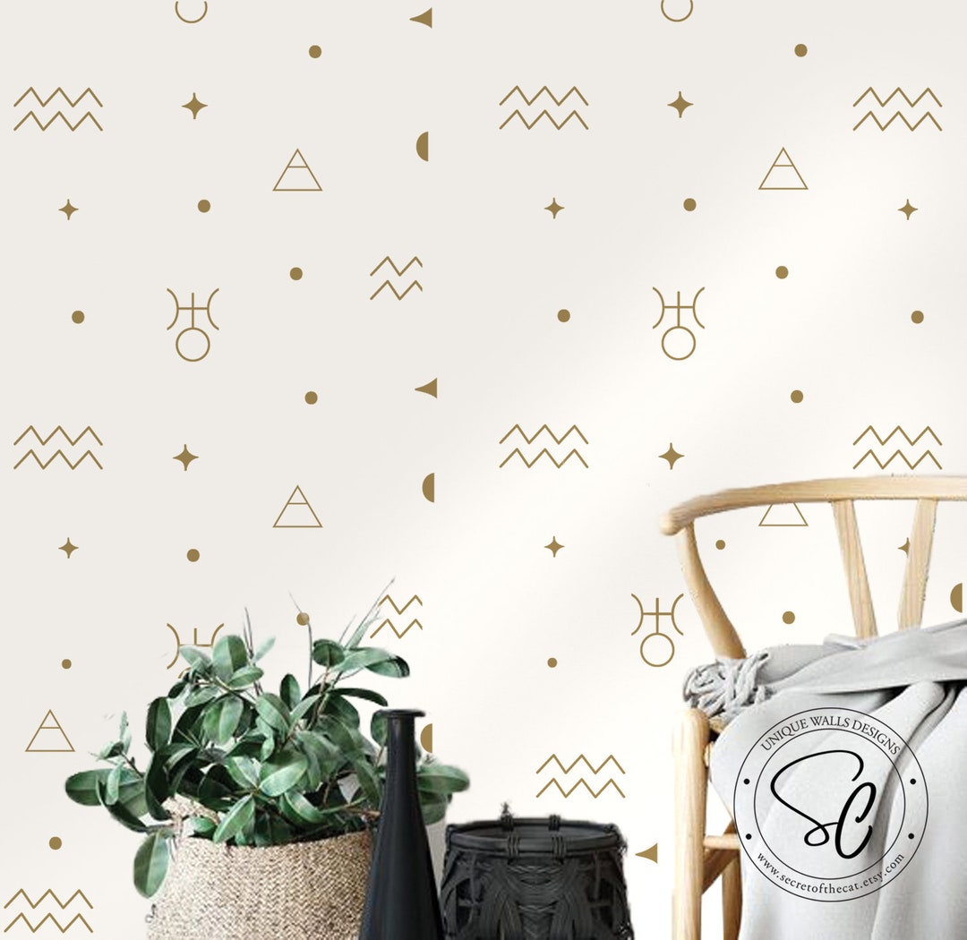 Abstract Shapes Wall Decal, Tribal Wall Decal, Boho Decor, Boho Wall ...