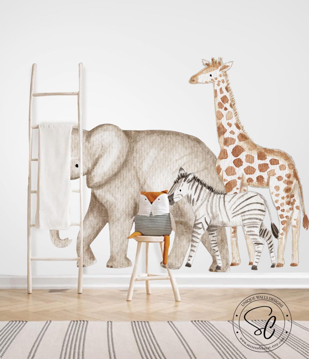 Safari Animals Stickers ,jungle Animals, Nursery Decals, Kids Room ...