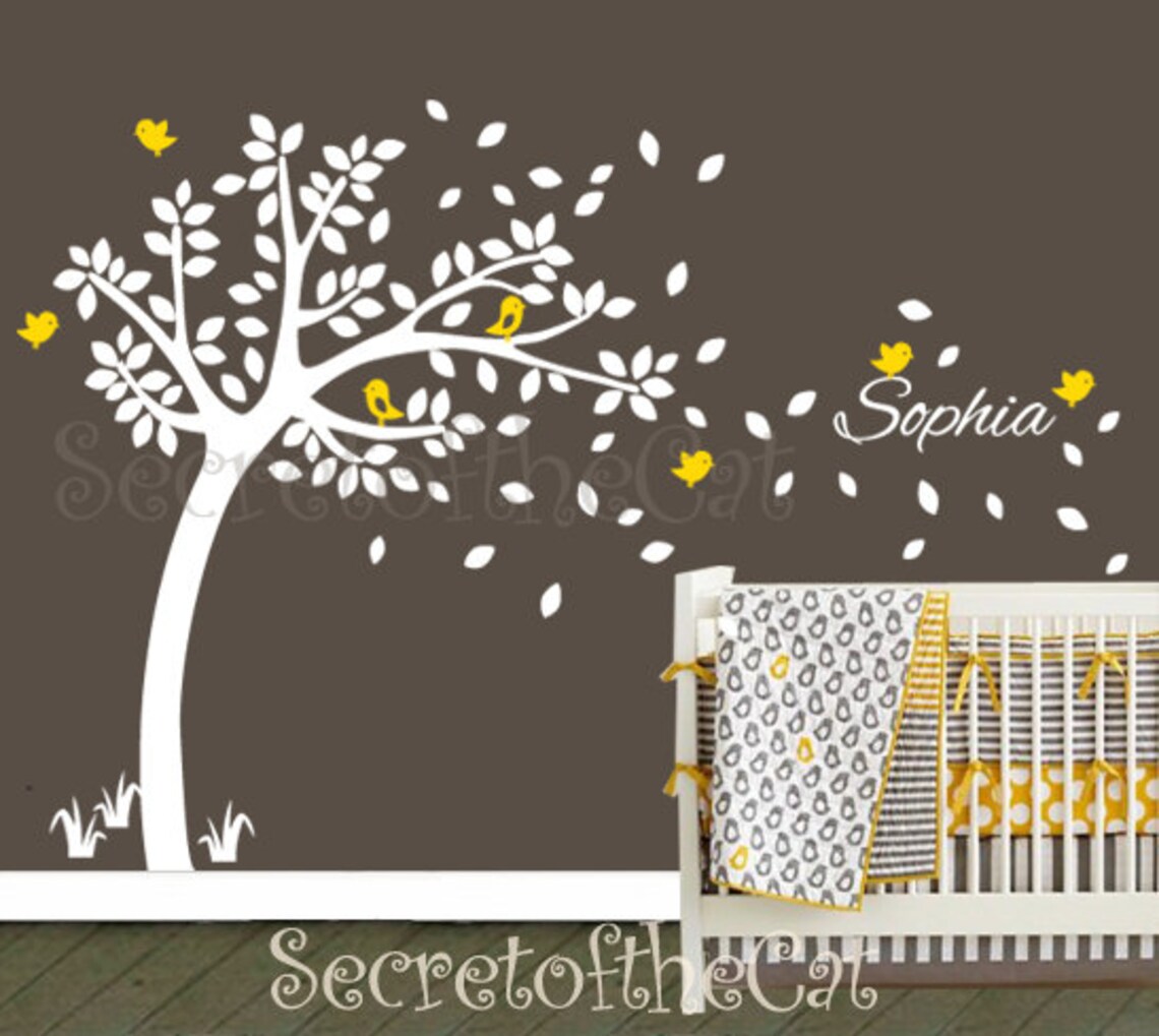 Nursery Wall Decal. Cute Garden Tree Wall Decal With Custom - Etsy