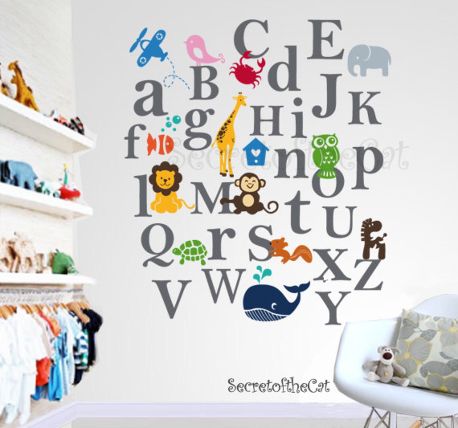 Kids wall decor Kids Alphabet vinyl decal ABC decal A to | Etsy