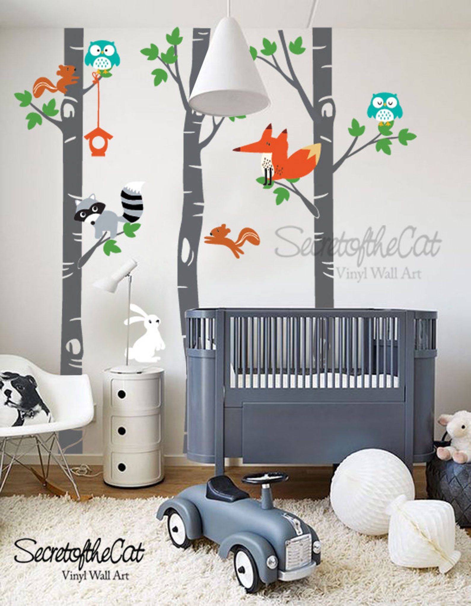 Nursery Wall Decal Wall Decals Nursery Birch Trees With | Etsy