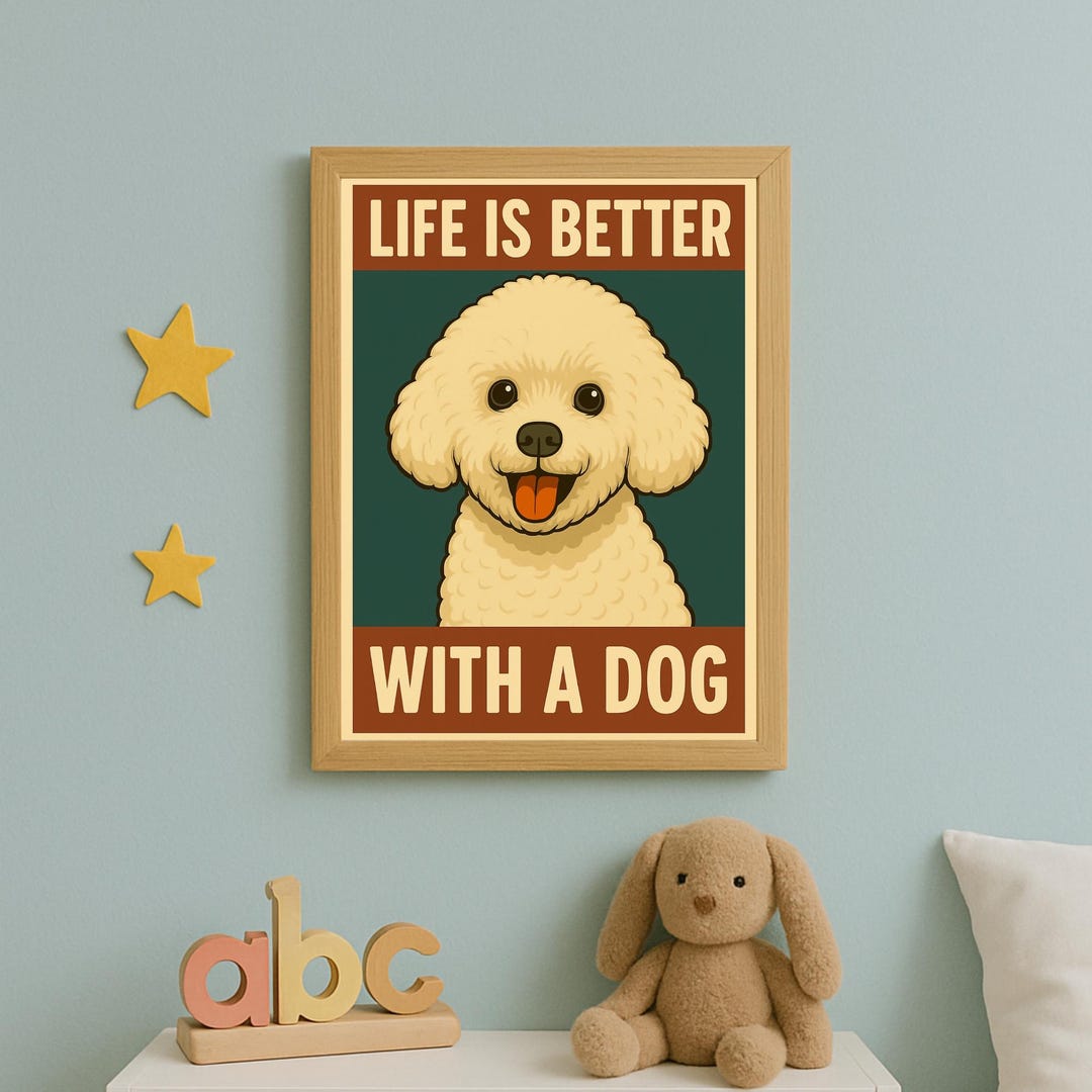 Vintage Poodle Dog Quote Wall Art Print,pet Poster Digital Download ...