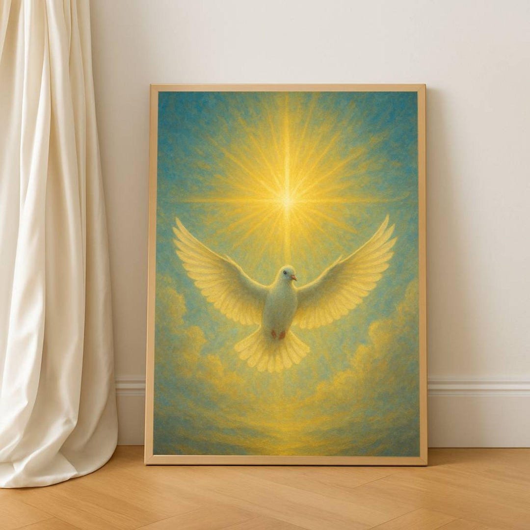 Holy Spirit Dove Art Download, Pentecost Divine Light Print, Christian ...
