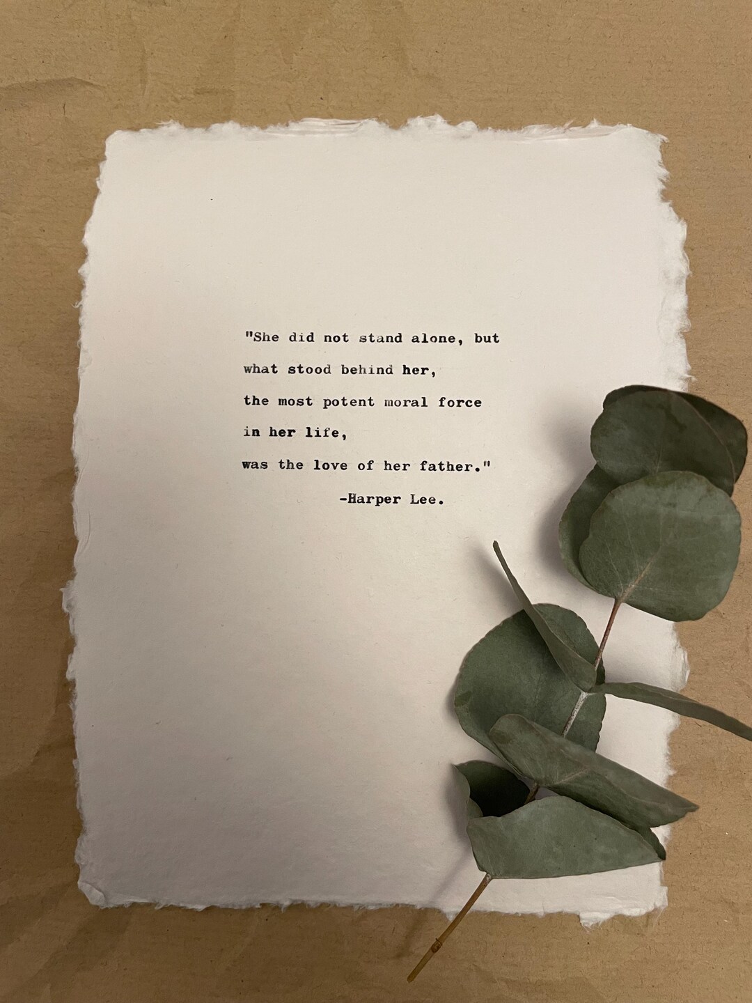 The Love of Her Father – Harper Lee Typewritten Quote | Gift for Father ...