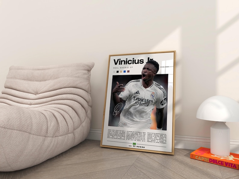 Vinicius Junior Poster: Real Madrid Soccer Wall Art - Etsy