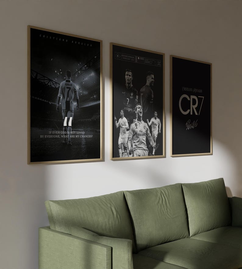 Cristiano Ronaldo Poster Set: Real Madrid Football Art, Sports Bedroom ...