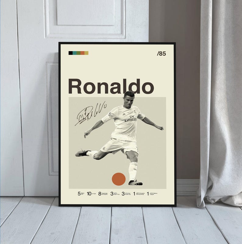 Cristiano Ronaldo Poster: Minimalist Football Wall Art - Etsy UK