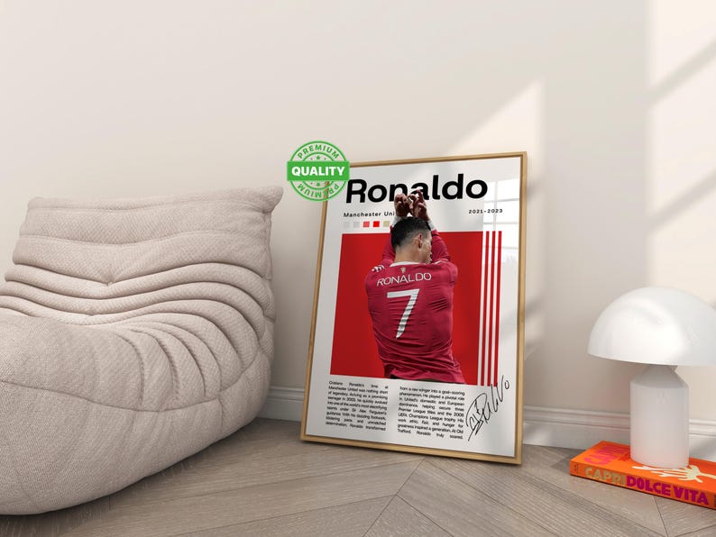Cristiano Ronaldo Poster Set: Real Madrid Football Art, Sports Bedroom ...