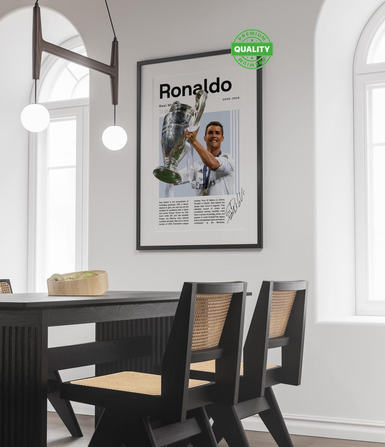 Cristiano Ronaldo Poster: Real Madrid Football Art Print - Etsy