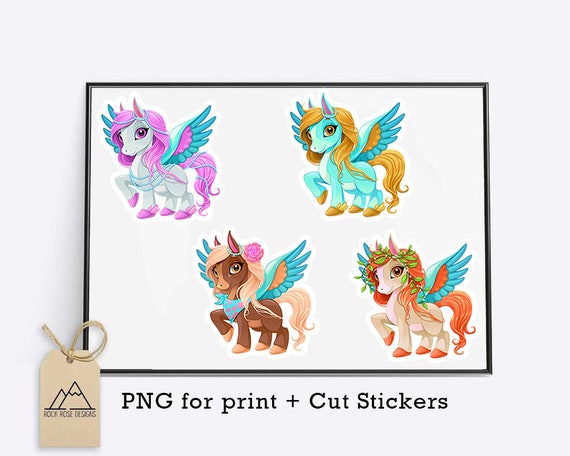 Pegasus Print Cut Sticker Pngs - Etsy
