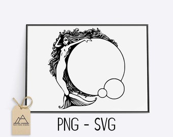 Mermaid Circle SVG Cutting File Mermaid Cut File Mermaid - Etsy