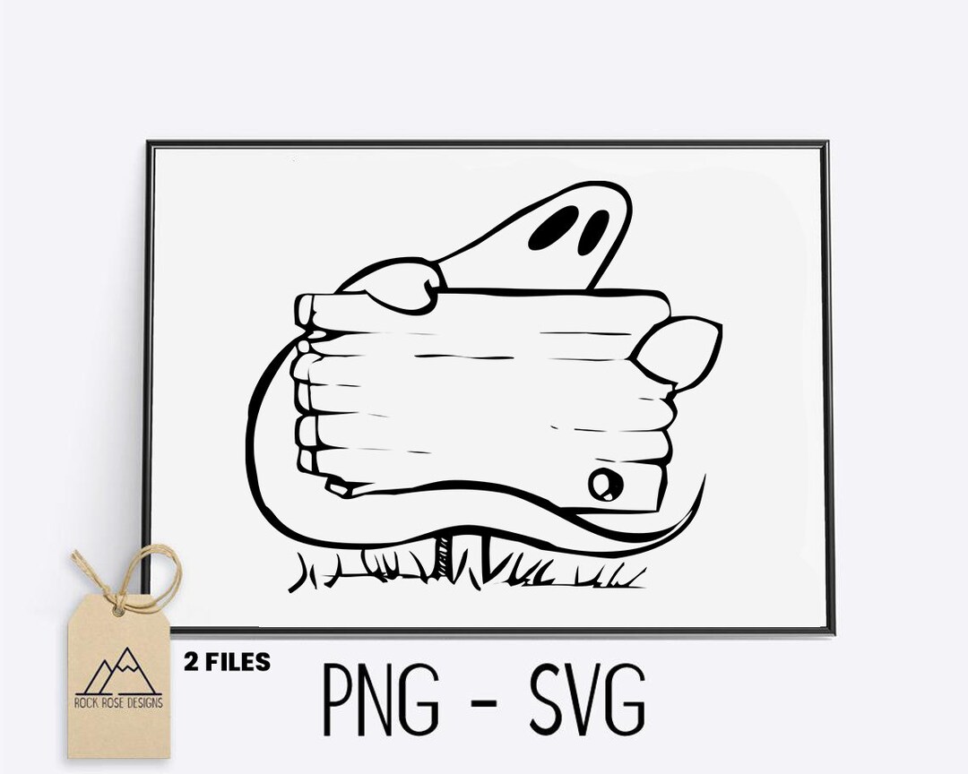 Ghost With Sign Board - SVG CUT FILE - Etsy