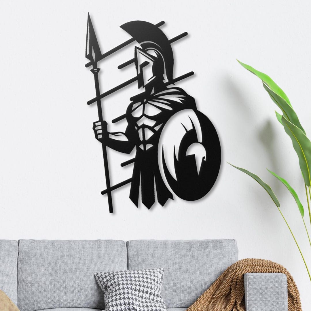 Spartan Warrior Metal Wall Art: Greek Mythology Gym Wall Decor - Etsy