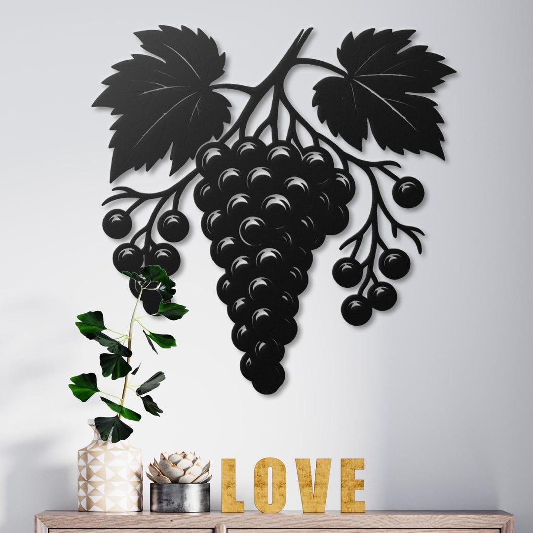 Grapevine Metal Wall Art: Tuscan Kitchen Bar Decor - Etsy