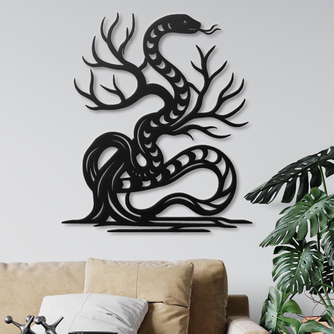 Snake Tree of Life Metal Wall Art: Gothic Viking Pagan Wall Decoration ...