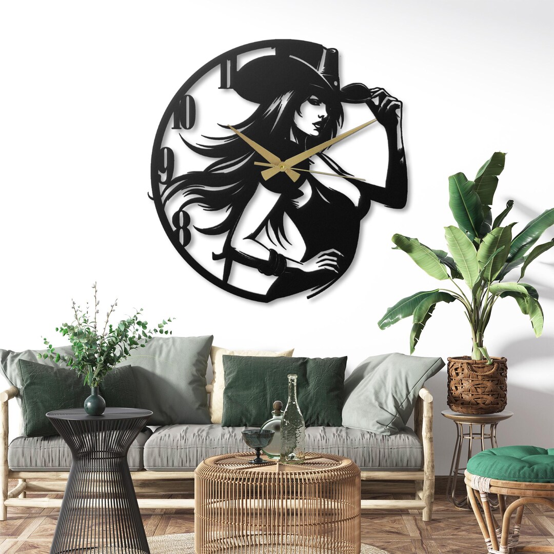 Cowgirl Wall Clock Metal Art Western Home Decor,country Girl Gift Rodeo ...