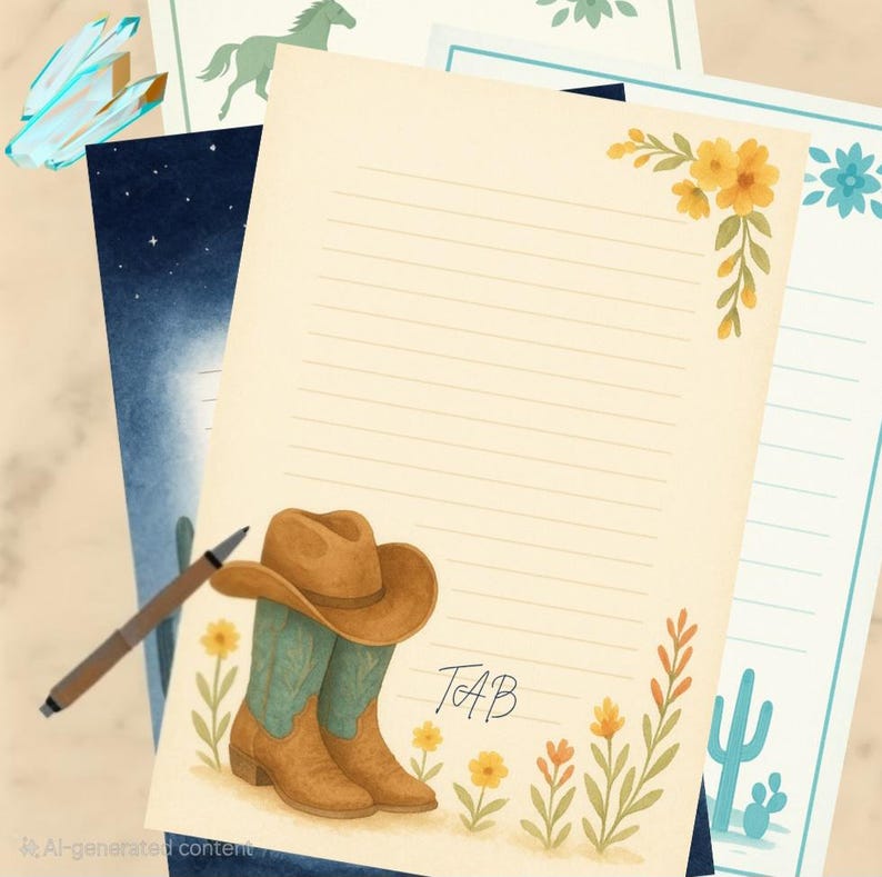 Southwest Horse Stationery Bundle: Desert Writing Paper (printable ...