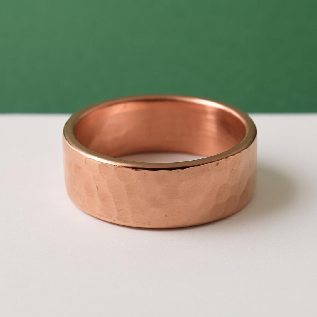 Hammered Copper Band Ring: Rustic Viking Style Gift - Etsy