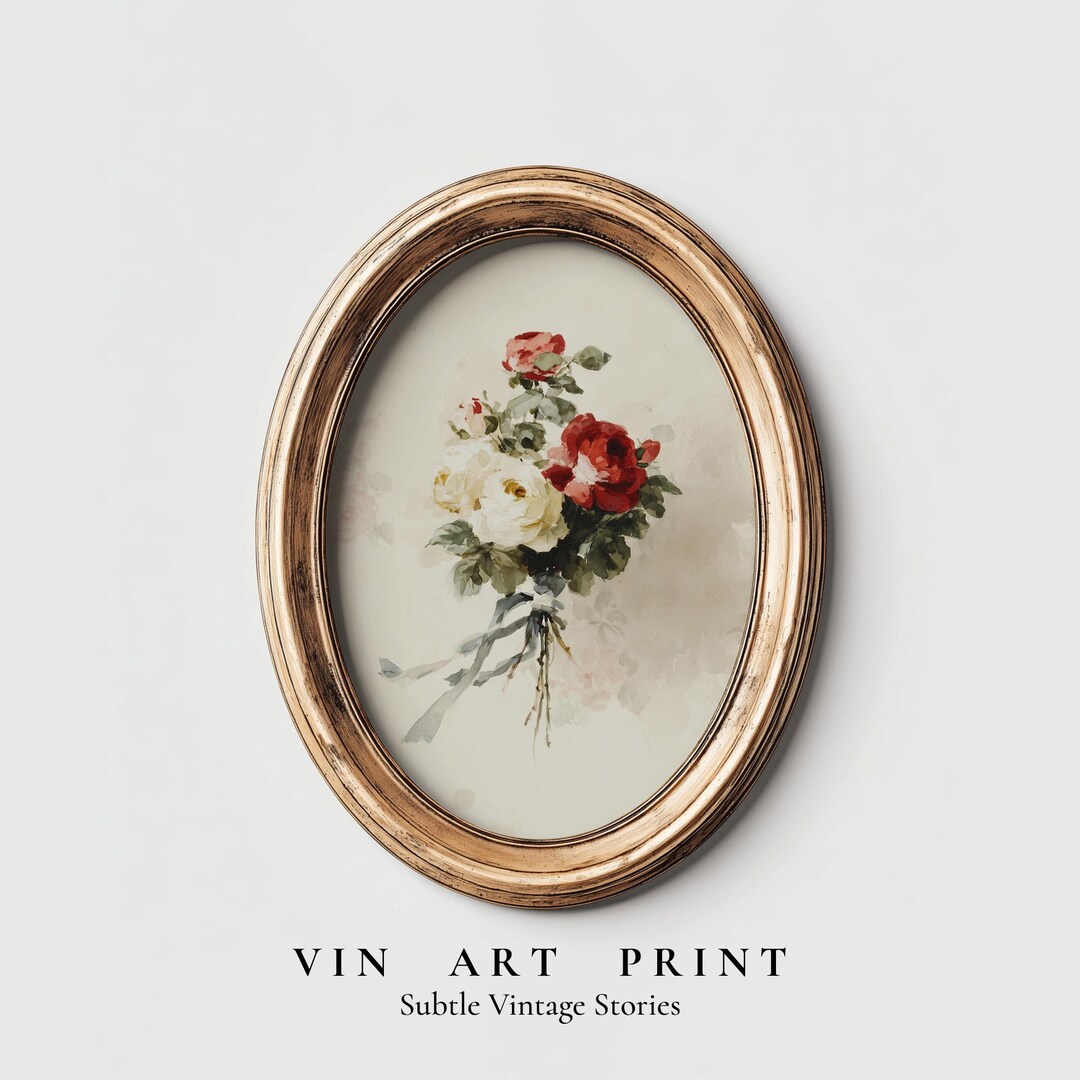 Vintage Rose Bouquet Painting – Romantic Floral Wall Art (digital ...