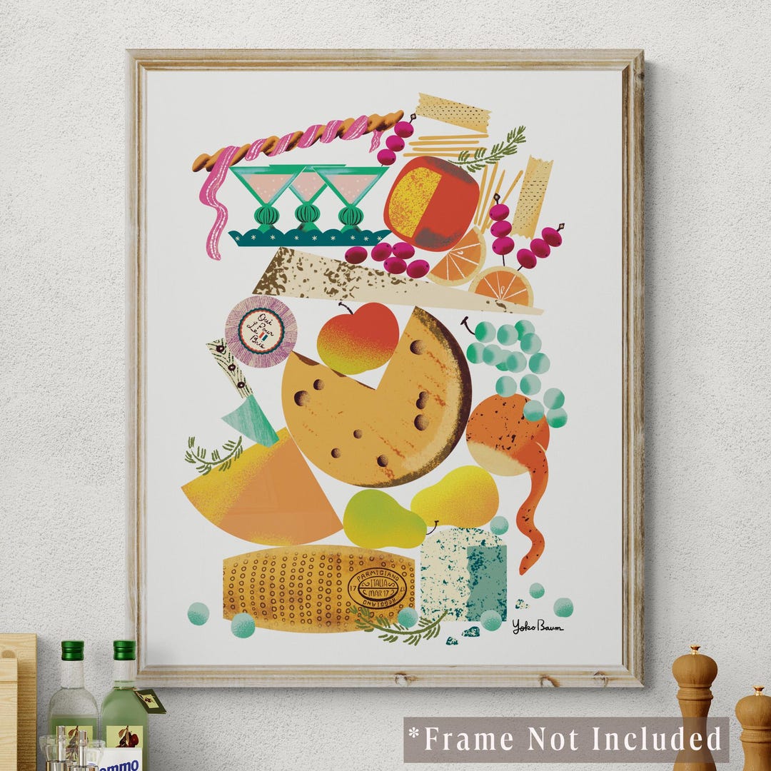 Original Poster “cheese Jenga” by Yoko Baum – Colorful Cheese & Snack ...