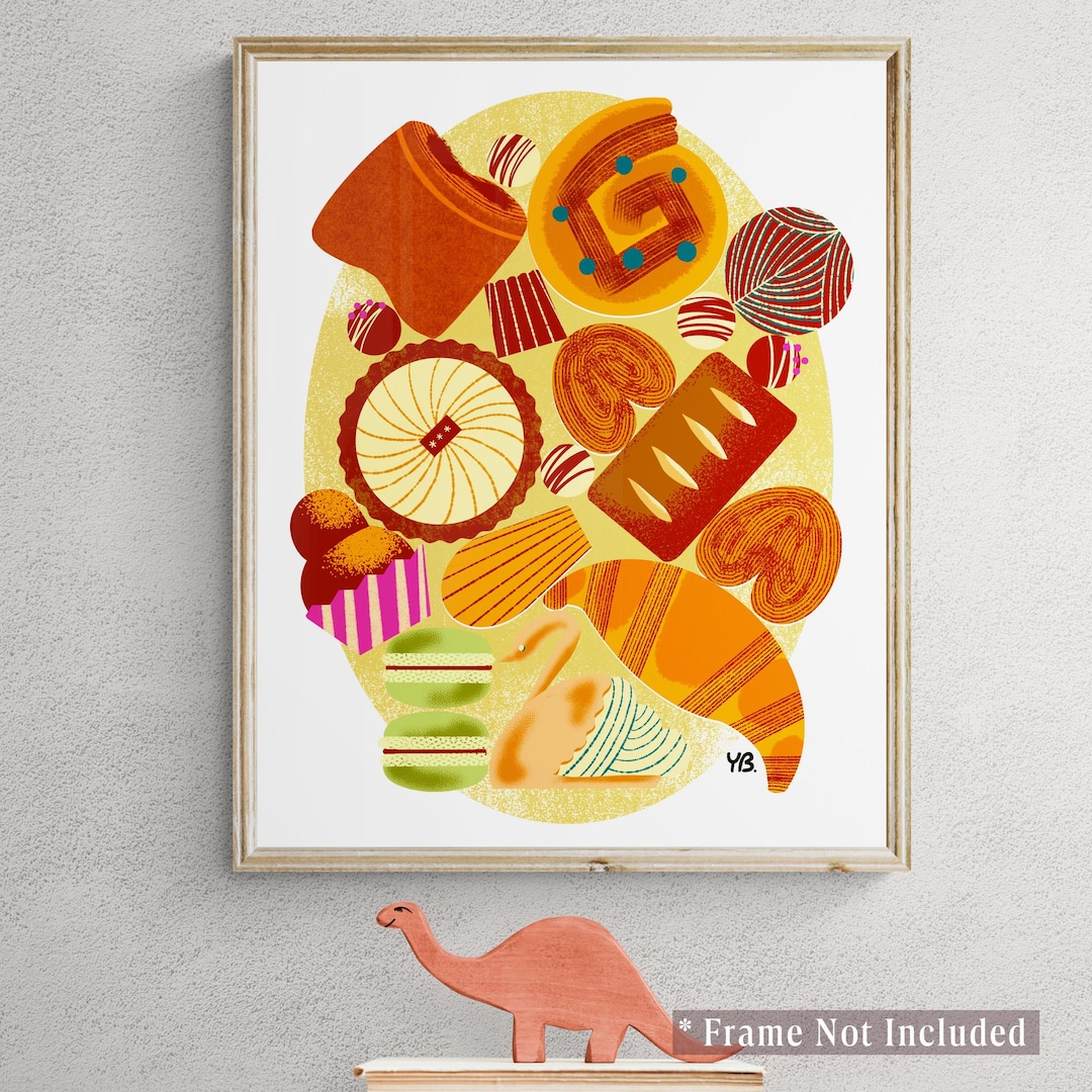 French Patisserie Poster by Yoko Baum – Original Art of Stacked ...